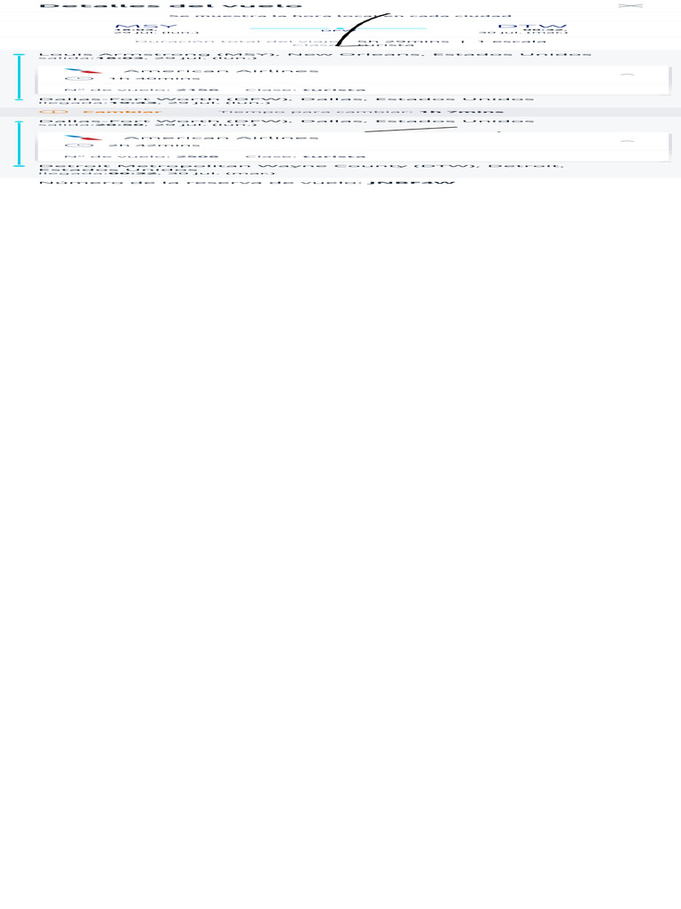 New Orleans New Orleans Detroit Detroit: MSY DTW | PDF | Aviación | Transporte