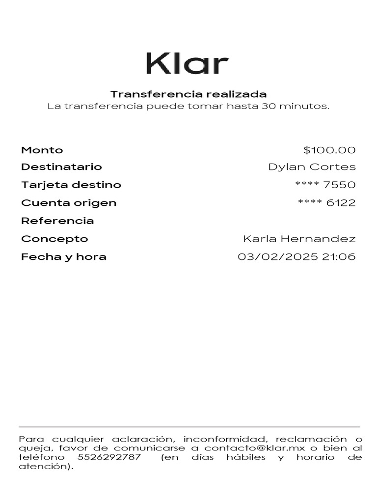 Klar Operacion Pendiente 03022025 210616 | PDF
