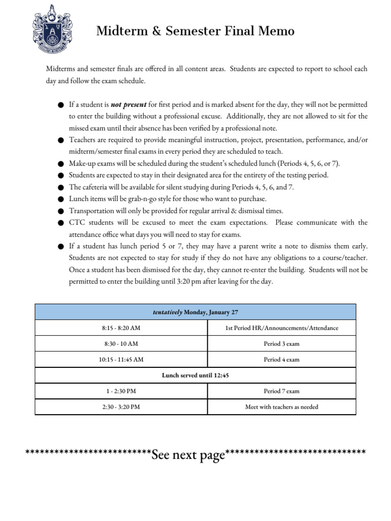 Midterm & Semester Final Memo | PDF | Evaluation | Educational Stages