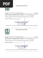 CONSTANCIA DE PASE Imss | PDF