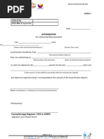 DSWD Annex 12 Authorization Form | PDF