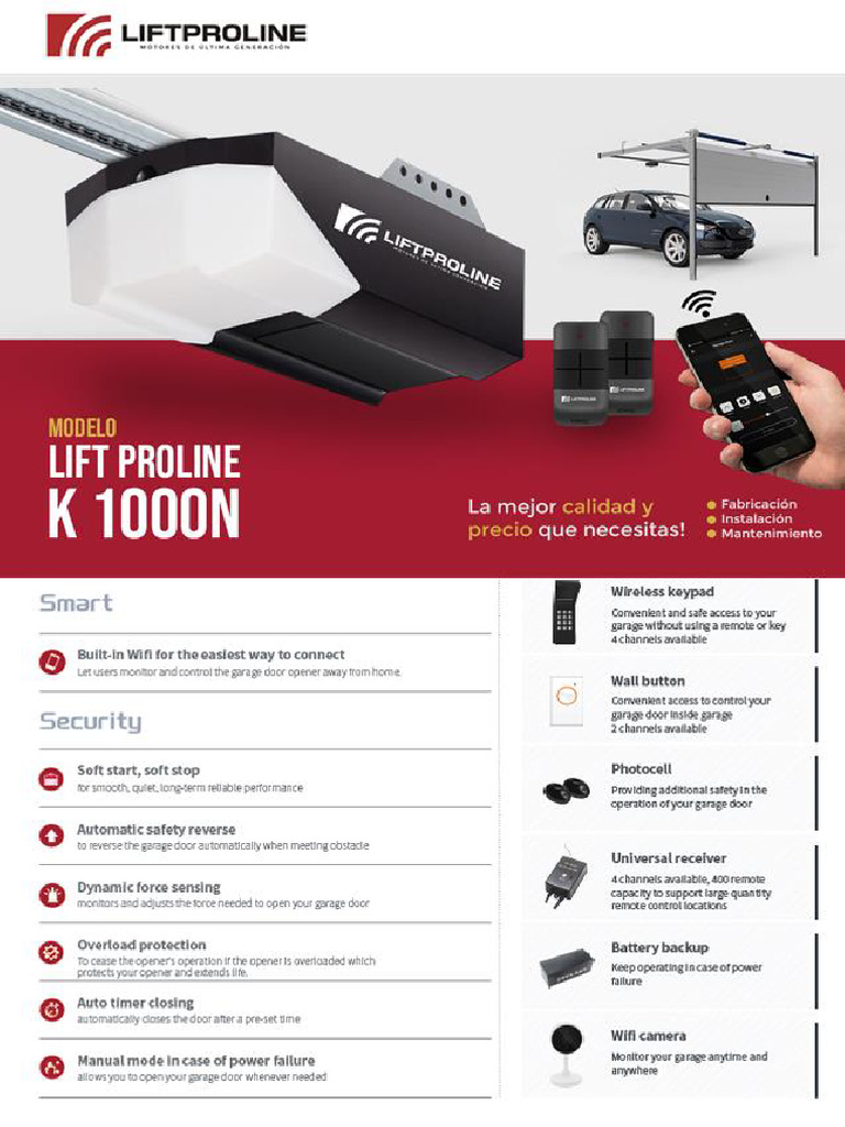Ficha Tecnica LiftProline 1000N | PDF