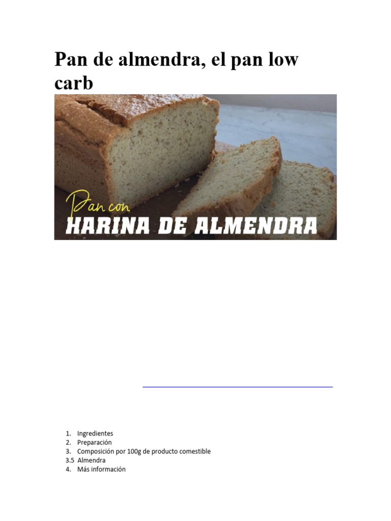 Pan de harina de almendra | PDF | Panes | gordo
