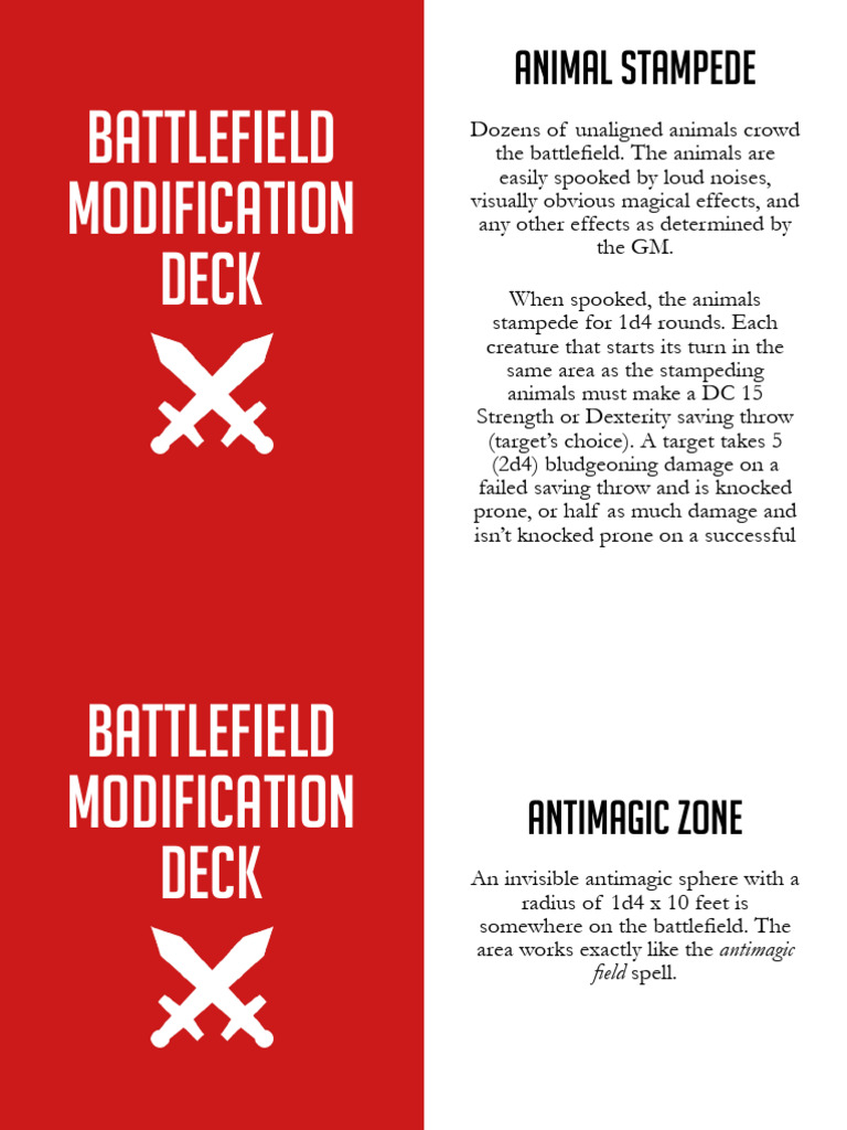 Battlefield Modification Deck Cards Proofed | PDF | Wound | Land Mine