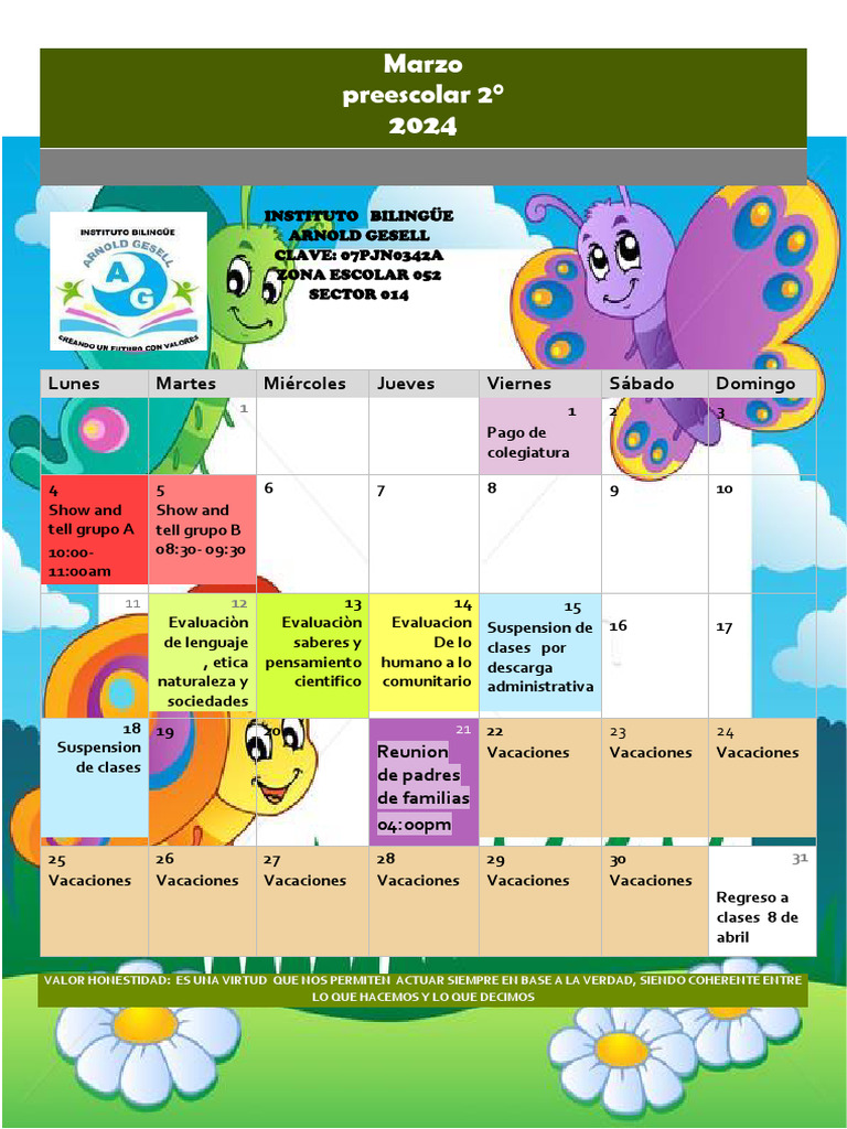 calendario marzo | PDF