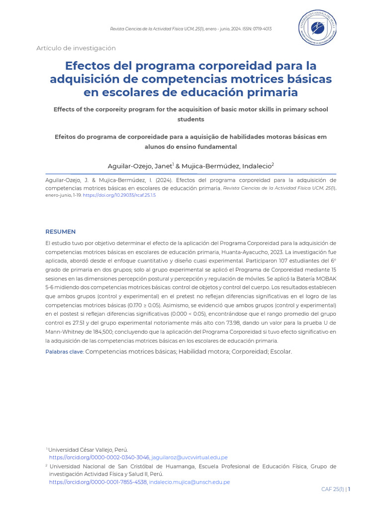 EFECTOS DEL PROGRAMA CORPORALEIDAD PARA LA ADQUICISIÓN DE COMPETENCIAS MOTRICES BÁSICAS EN ...
