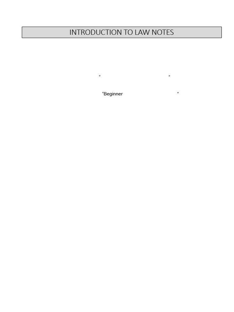 Introduction to Law Notes 2024 | PDF | Obiter Dictum | Precedent