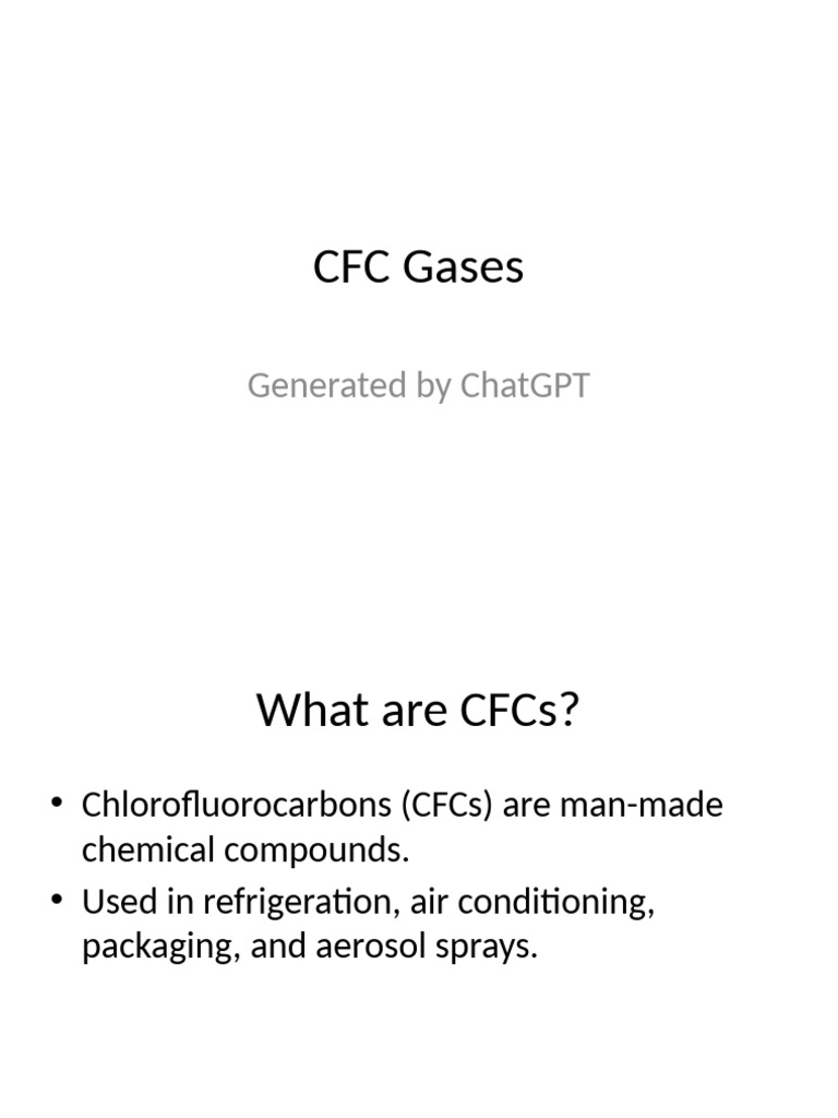 Understanding CFCs and Their Impact | PDF