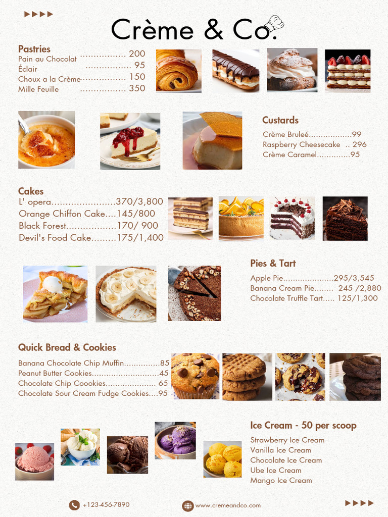Grey and Brown Watercolor Pastries Dessert Menu - 20250409 - 171856 ...