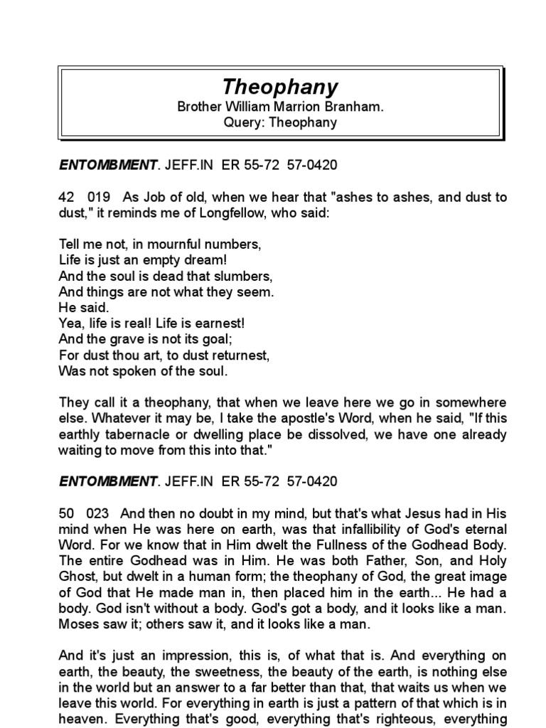 Theophany | PDF | Logos (Christianity) | God The Father