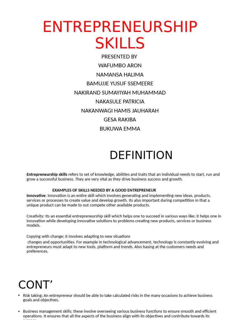 Essential Entrepreneurship Skills Guide | PDF | Entrepreneurship ...