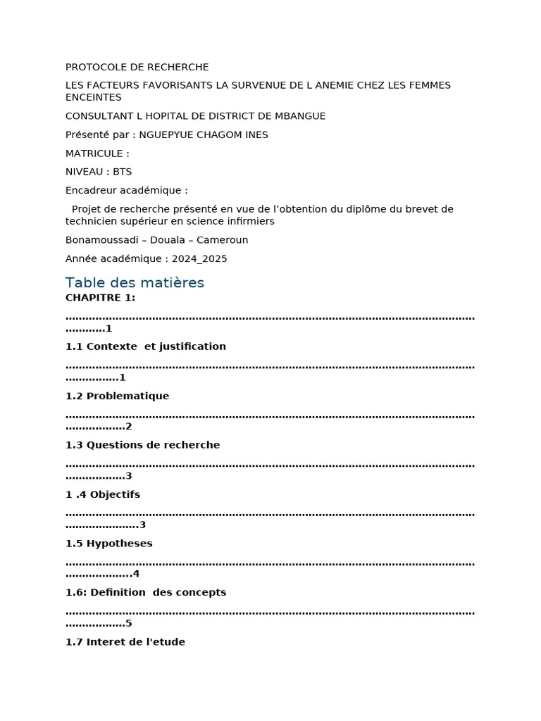 Protocole de Recherche | PDF