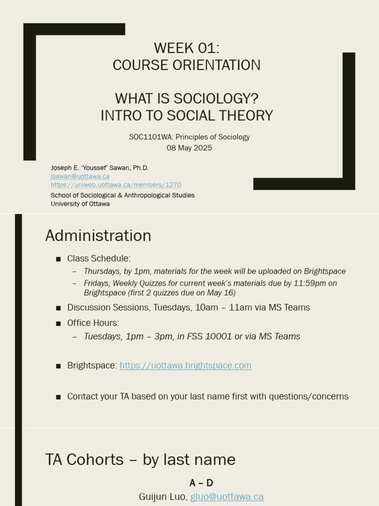 Soc1101wa 01 Introduction | PDF | Sociology | Sociological Theories