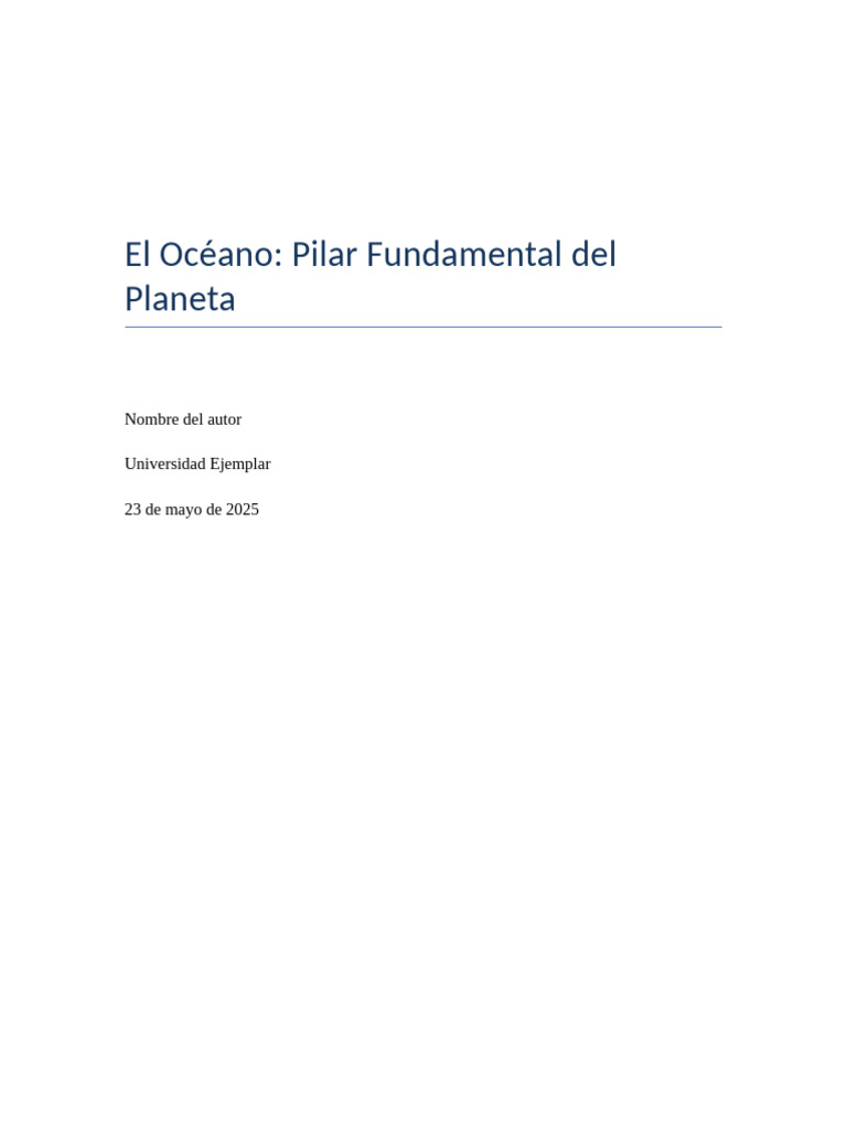 Trabajo Corto Oceano | PDF