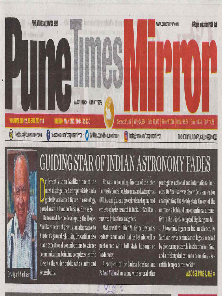 Guiding Star of Indian Astronomy Fades | PDF