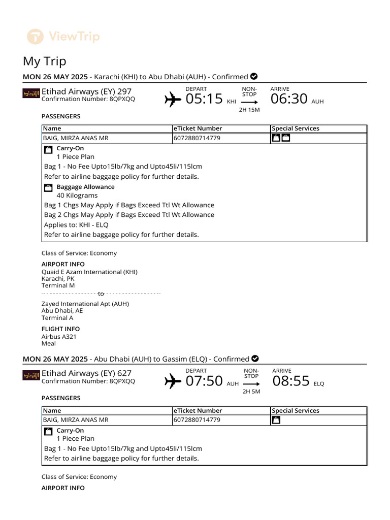 Travelport ViewTrip - My Trip | PDF | Airlines | Civil Aviation