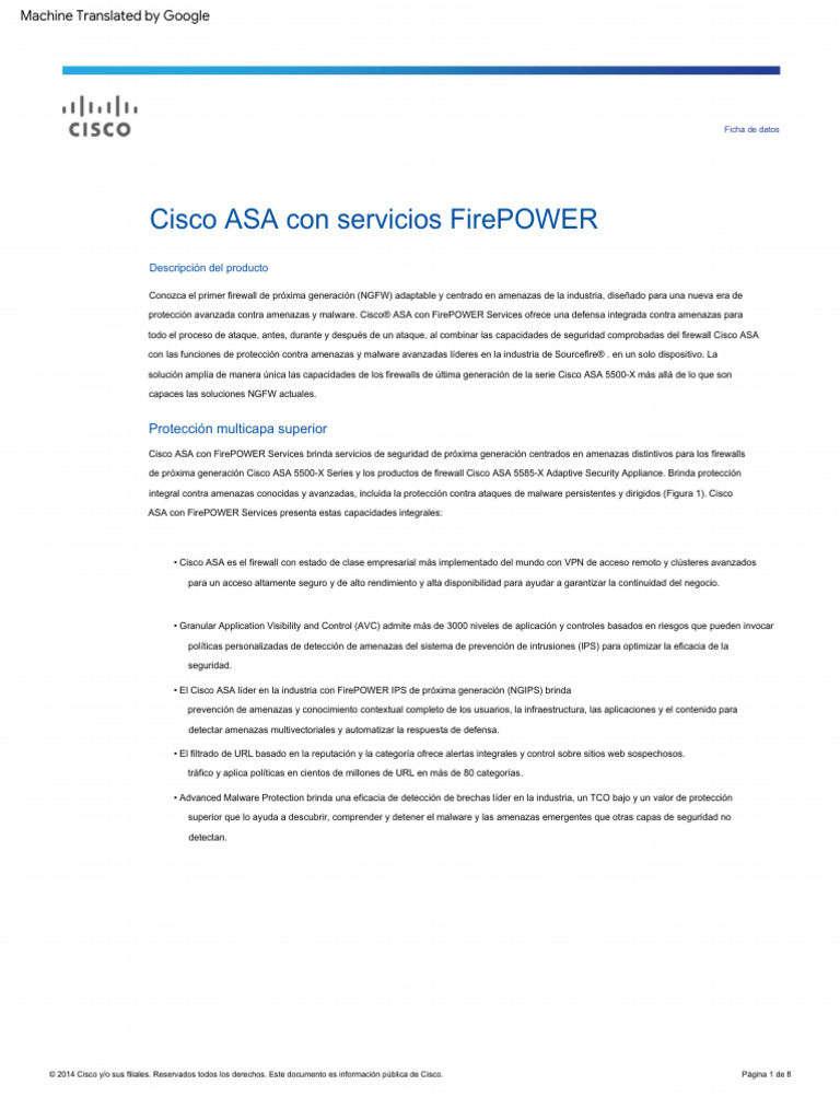 Cisco ASA con Servicios FirePOWER | PDF | Cortafuegos (informática ...