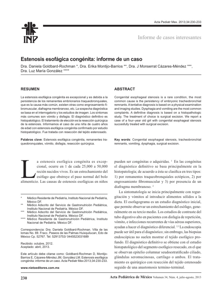 Estenosis Esofagica4 2013 | PDF | Esófago | Medicina CLINICA