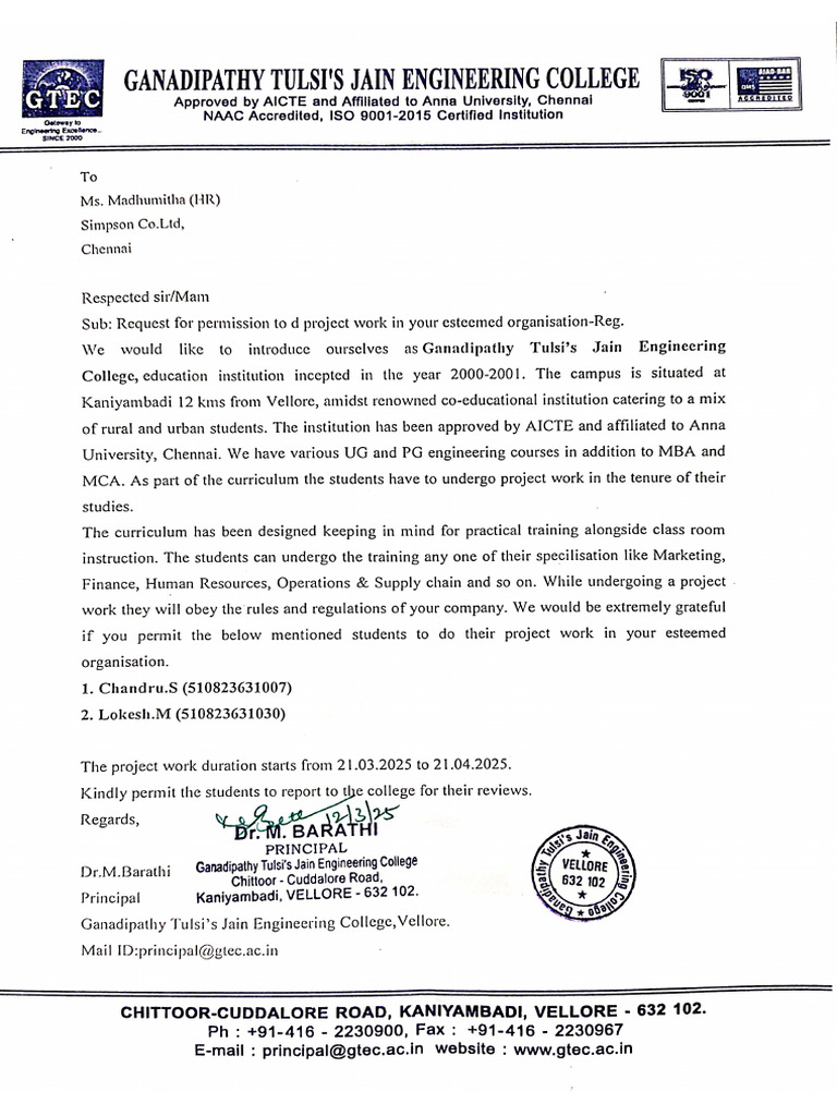 Requesting Letter | PDF