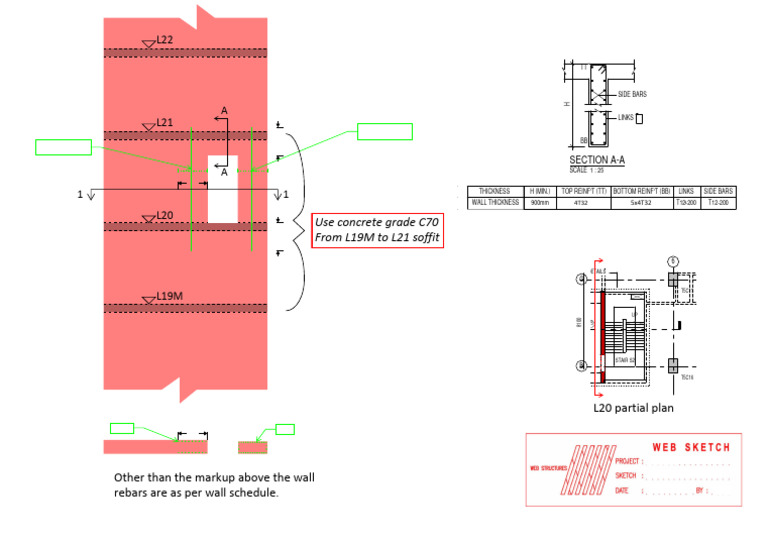 SK - 507 Detail of The Reinforcement For The Door Opening at L20 - RFI-STR-096 | PDF ...