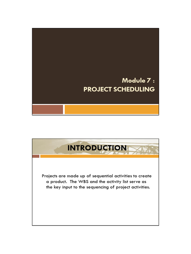 PMCI Module 05 - Project Scheduling - File From JNM | PDF