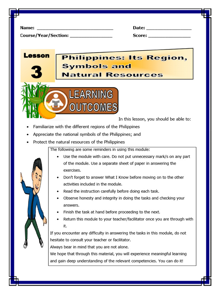 Lesson 3 Philippines Its Regions Symbols and Natural Resouces | PDF ...