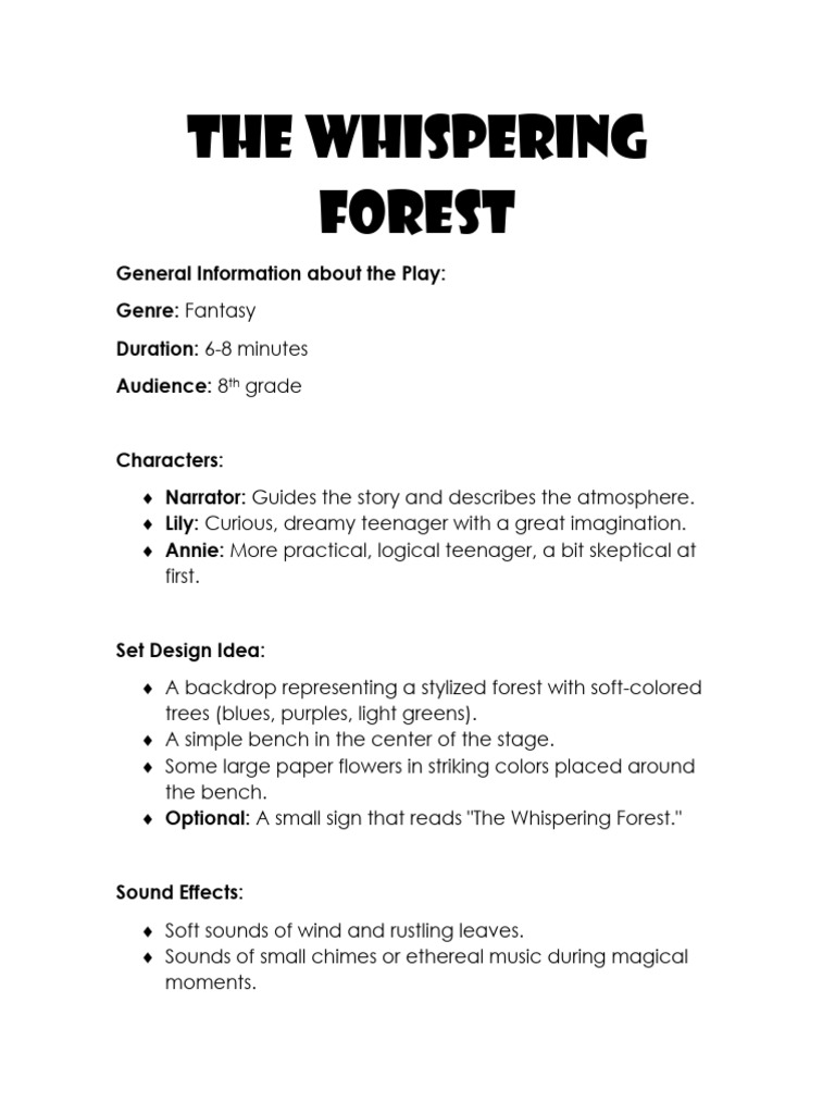 The Whispering Forest - Project | PDF