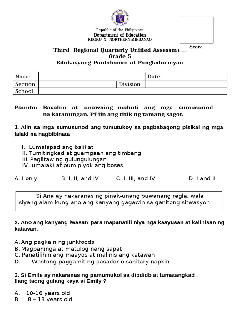 Epp Grade 5 Q3 Ruqa | PDF