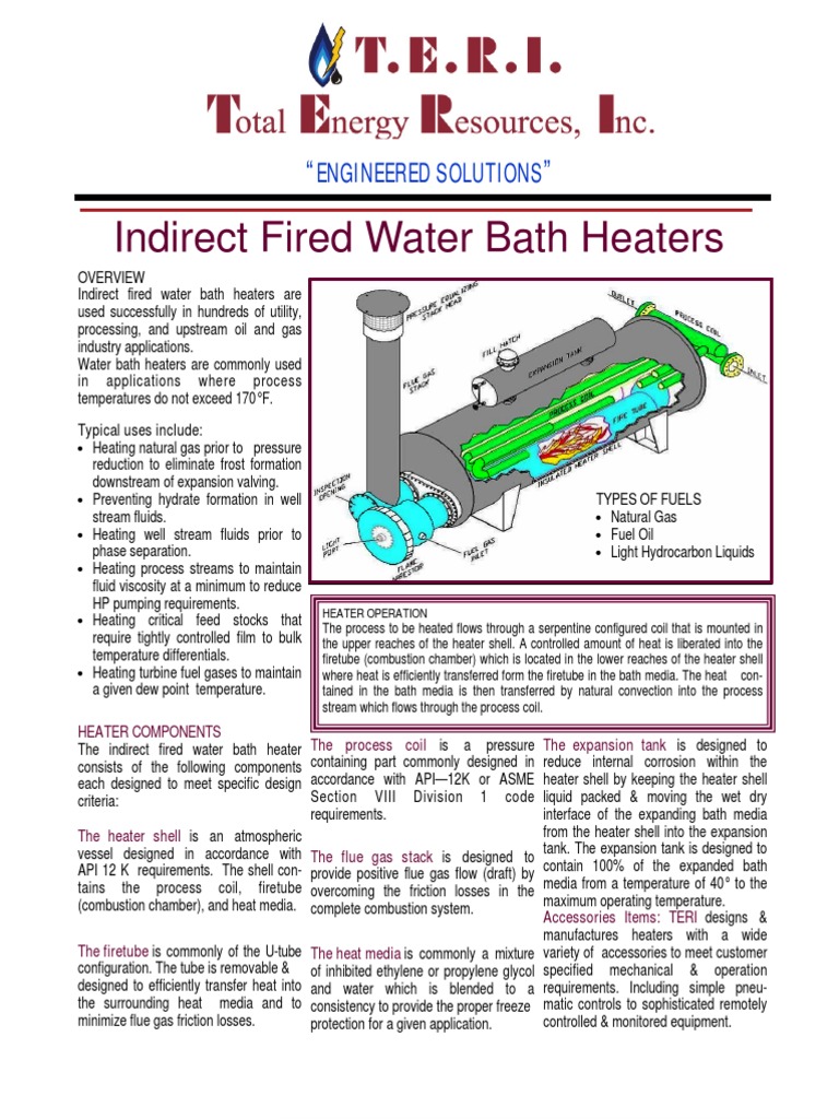 Indirect Fired Water Bath Heaters | PDF | Hvac | Natural Gas