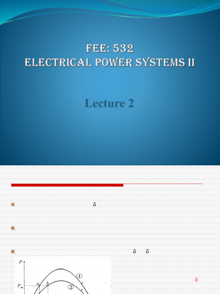 Lecture 2_Swing Equation A | PDF | Steady State | Electric Generator
