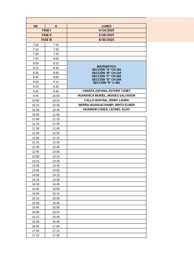Rol de Exámenes IMPAR 2025 v2 | PDF | Prestado
