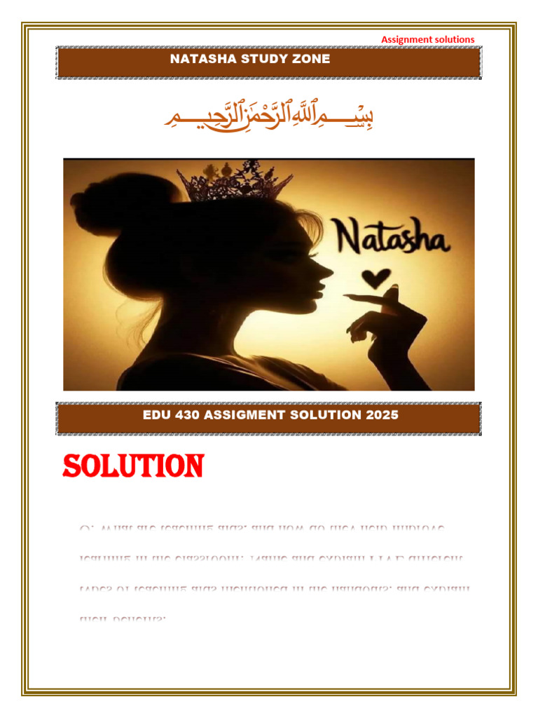 Edu430 Solution 2025 by Natasha Study Zone | PDF | Teachers | Learning Styles