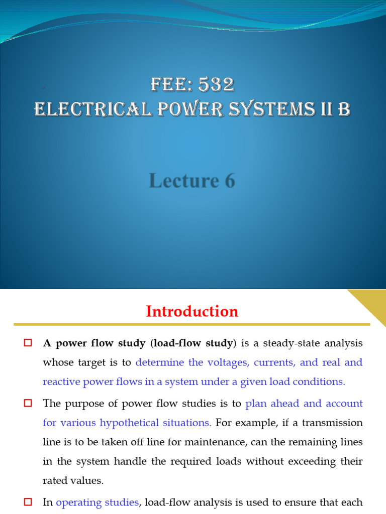 Lecture 6 - Load Flow - Bus Admittance | PDF | Electric Power | Electrical Engineering
