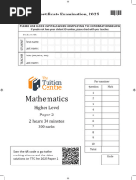 TTC Maths Pre 2024 Paper 2 - OK | PDF | Circle | Mathematics