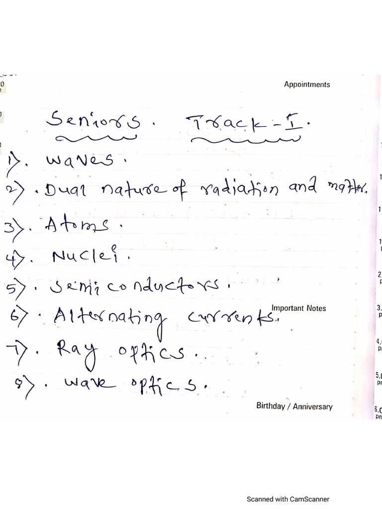 Seniors Physics Track I | PDF