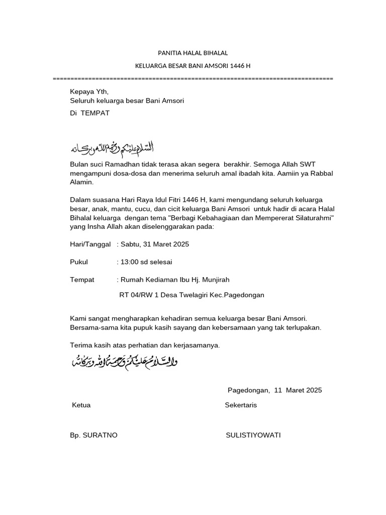 Undangan Halbil | PDF