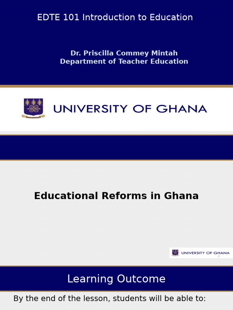 Overview of Educational Reforms in Ghana | PDF | Education Reform ...