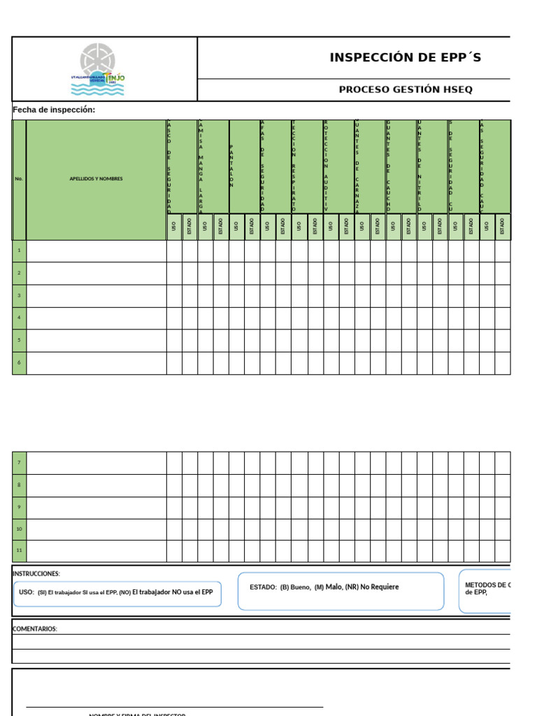 FT-SST-23 Inspeccion de Epp S | PDF