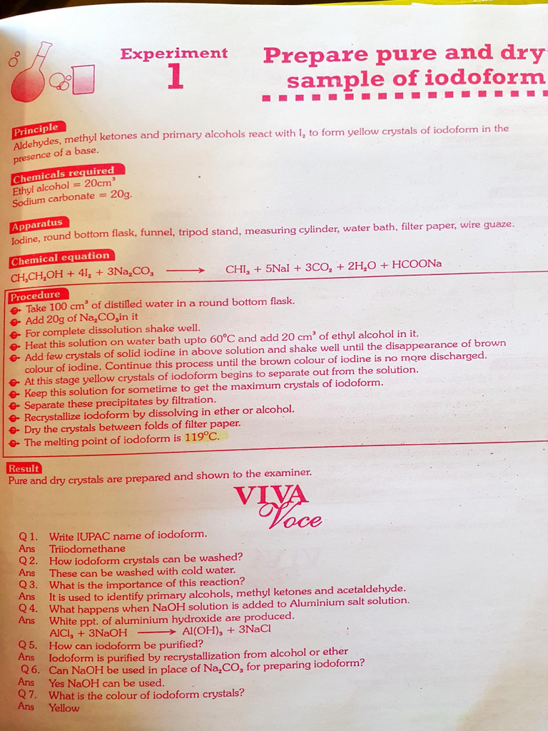 Iodoform Preparation. 2nd Year PBA | PDF | Sodium Hydroxide | Iodine