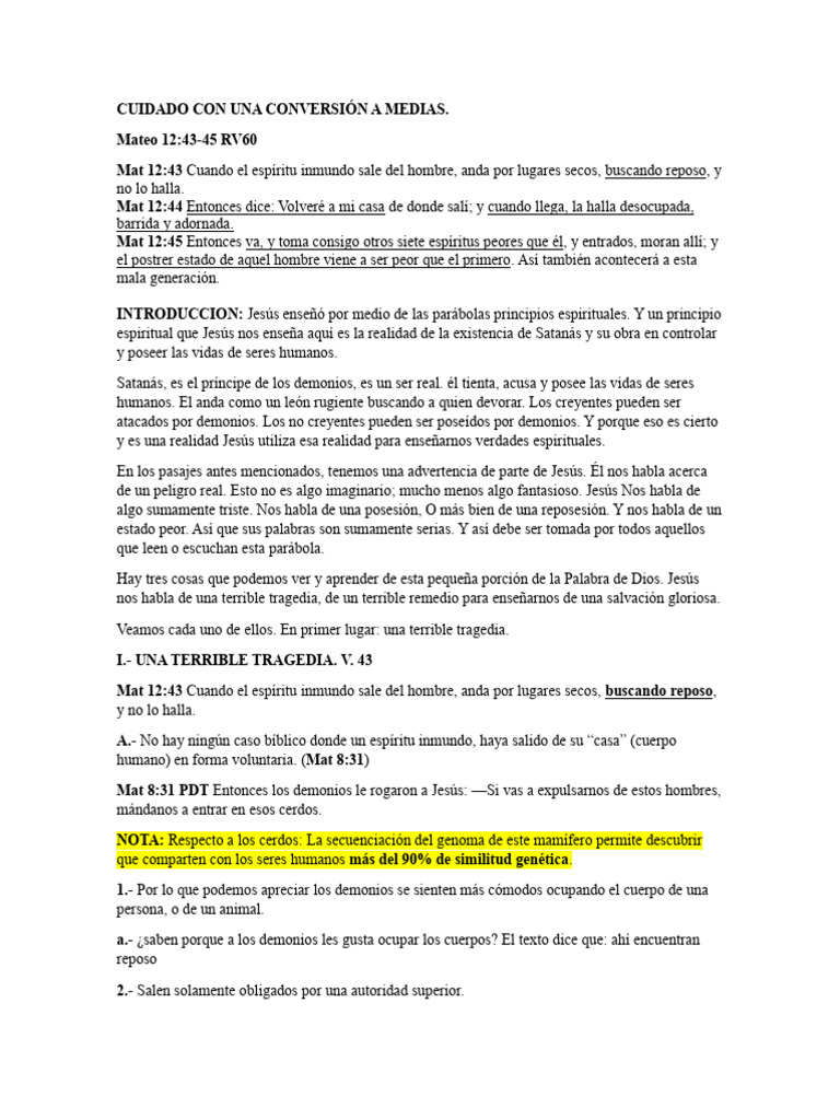 El Peligro de Una Conversión a Mediaspdf · Versió_250228_101750 | PDF | Tora | Pecado