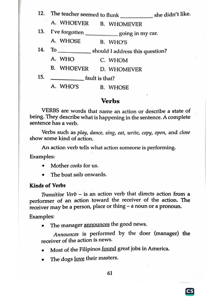 Verbs | PDF
