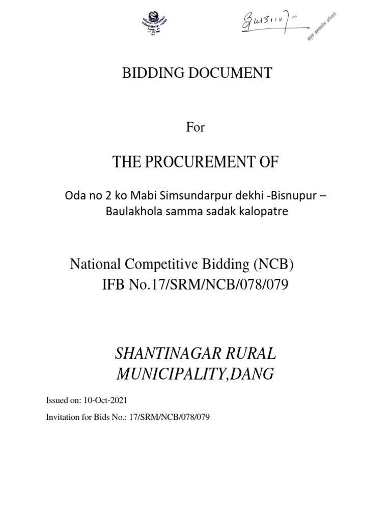 Bid Document | PDF | Budget | Joint Venture