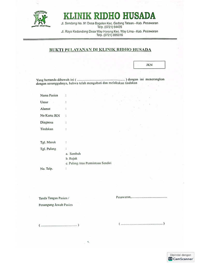 Klinik Ridho Husada | PDF