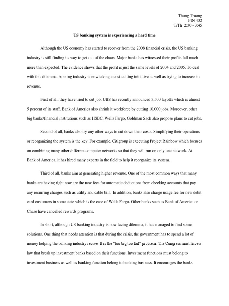 US Banking System Is Having A Hard Time | PDF | Business | Social Science