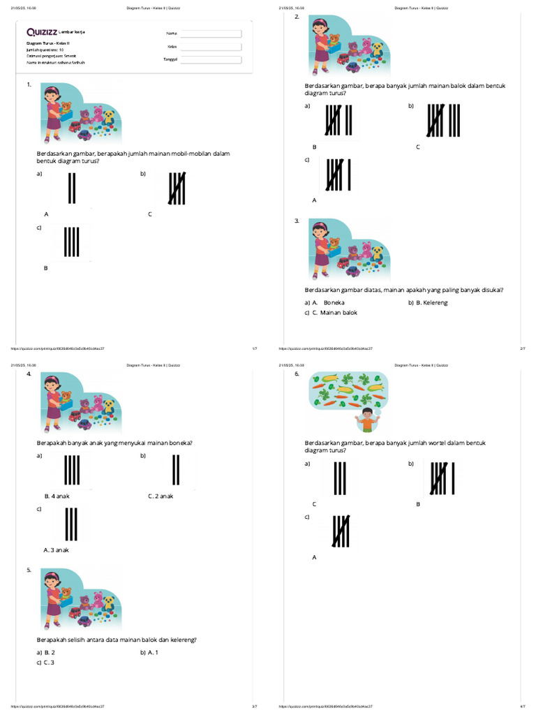 Diagram Turus - Kelas II - Quizizz | PDF