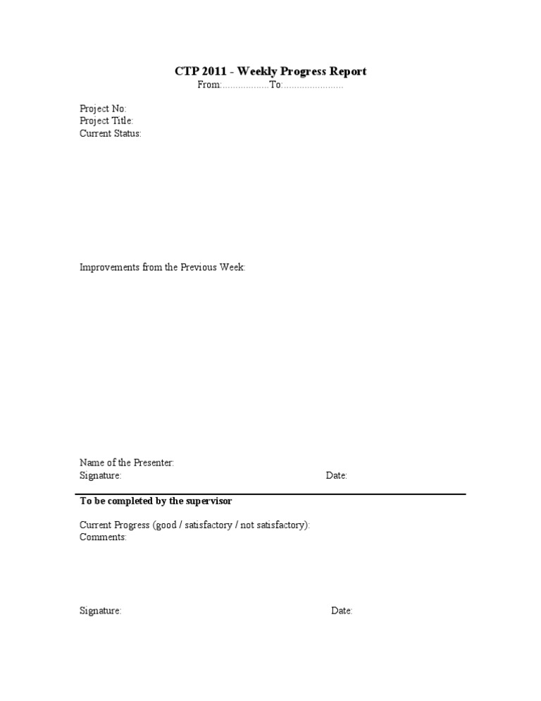 Weekly Progress Report Template | PDF