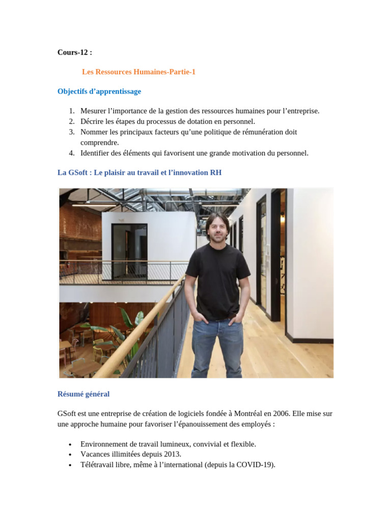 Gestion des Ressources Humaines et GSoft | PDF | Gestion des ressources ...