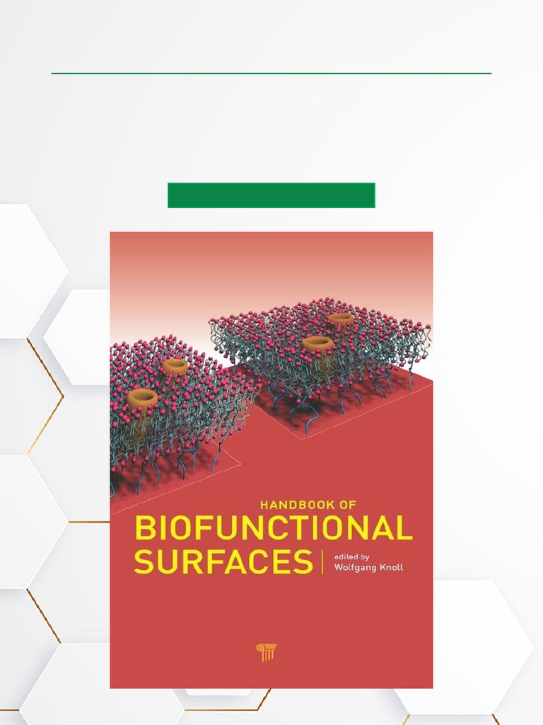 Handbook of Biofunctional Surfaces, 1st Edition Complete Chapter Download | PDF