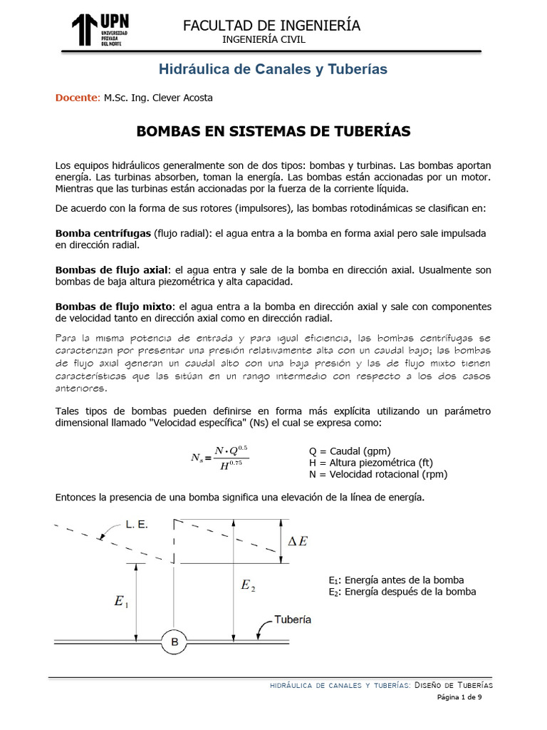 Bombas en Sistemas de Tuberías | PDF | Bomba | Turbina