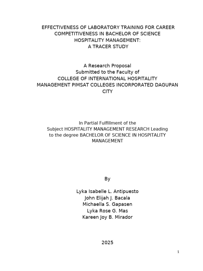 Chapter 1-3 Effectiveness of Laboratory Training For Career ...